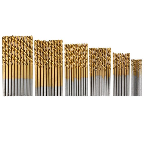 60 Adet 1mm/1.5mm/2mm/2.5mm/3mm/3.5mm Titanyum Kaplı Yüksek Hızlı Çeli